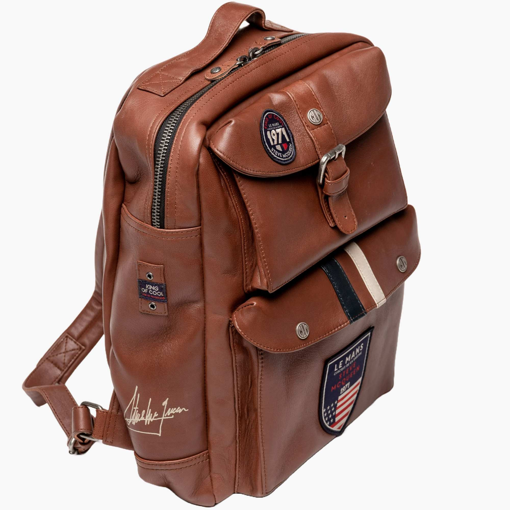 Leather Backpack - Steve McQueen | Official Store 24H Le Mans Colour ...