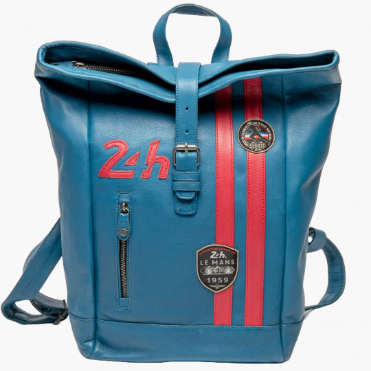 Fernand 4 Leather Backpack | 24H Le Mans Store Colour OCEAN BLUE