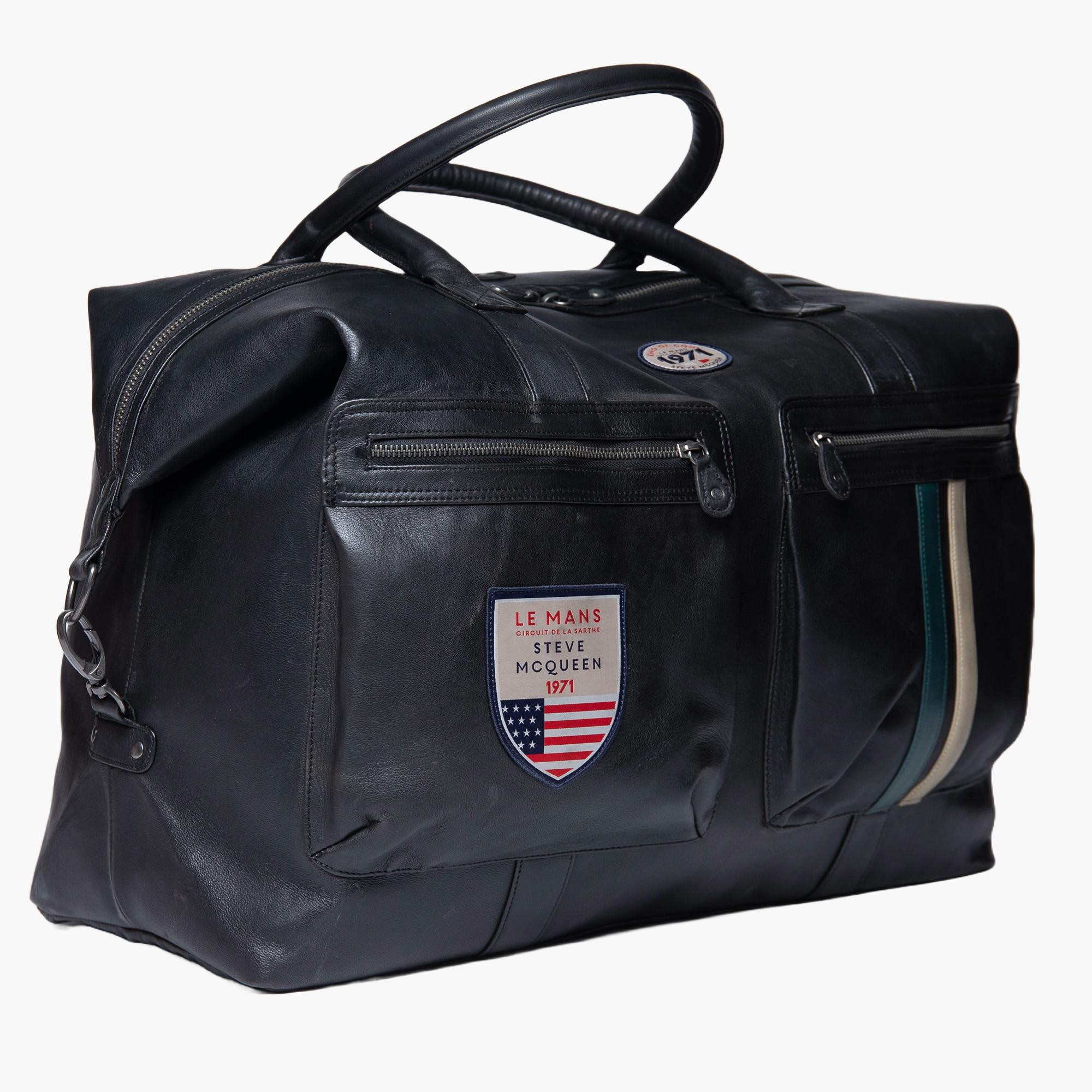 Sac En Cuir 48h Nolan4 - Steve McQueen x Le Mans Couleur BLACK