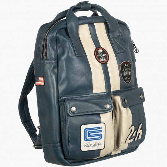 Gt40 Leather Backpack - 24H Le Mans Colour ROYAL BLUE