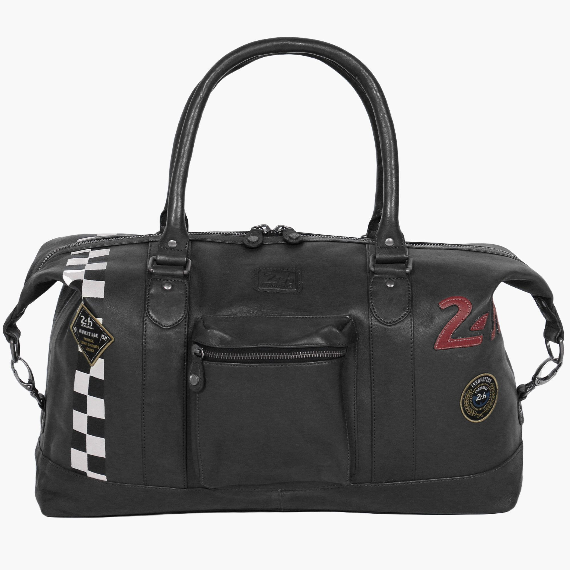 48h Leather Bag Andy - 24H Le Mans Colour BLACK