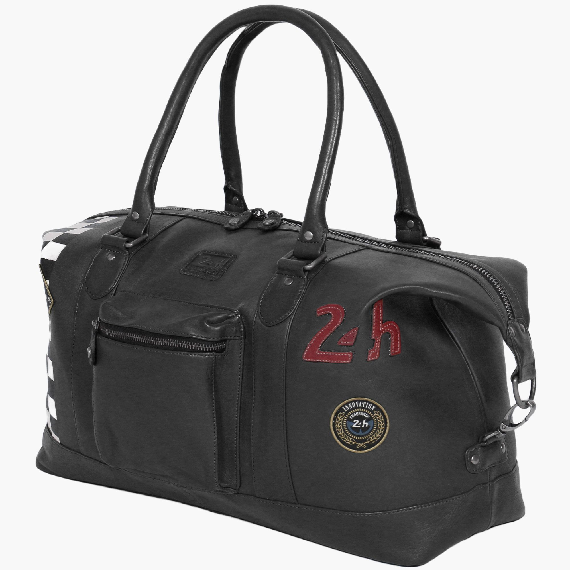 48h Leather Bag Andy - 24H Le Mans Colour BLACK