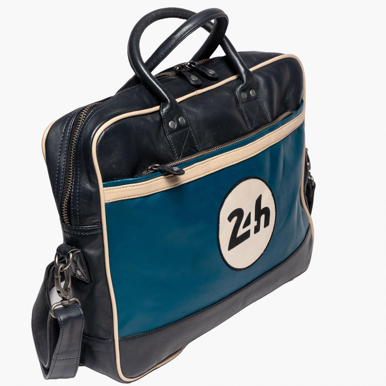 Carson Leather Satchel - 24H Le Mans Colour BLEU