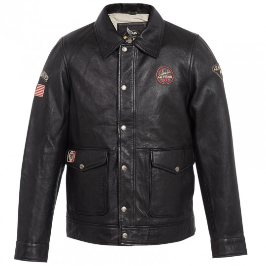 Charlie Leather Jacket - Steve McQueen X Le Mans Colour NOIR Size S